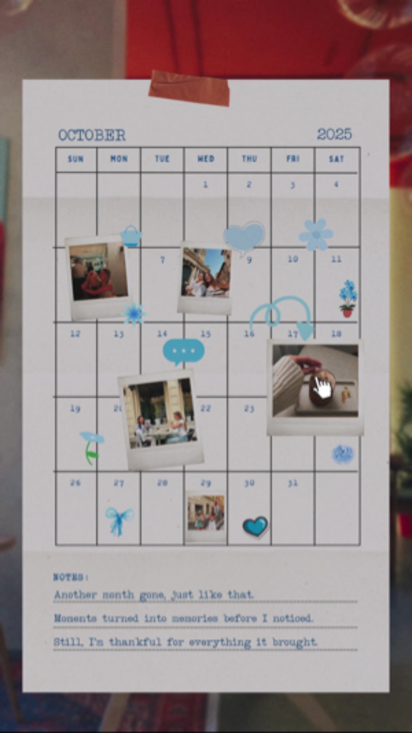 Calendar October Dum - video template by CapCut
