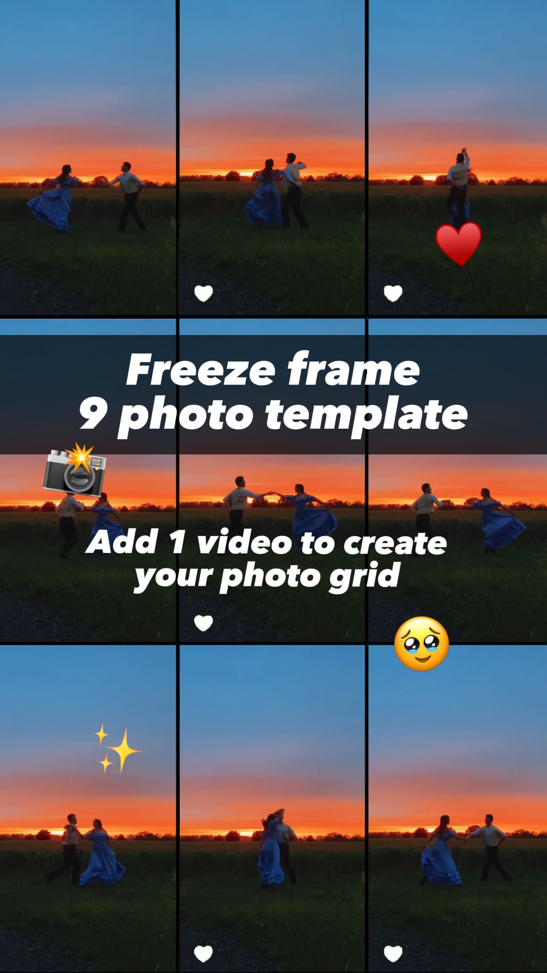 9 grid freeze frame⏸️ - video template by CapCut